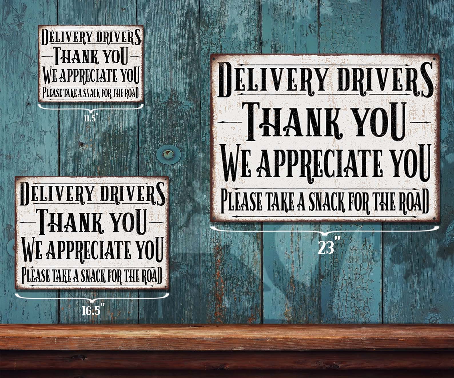 Delivery Driver Appreciation Rustic Looking Metal Sign Color Imprint on ...