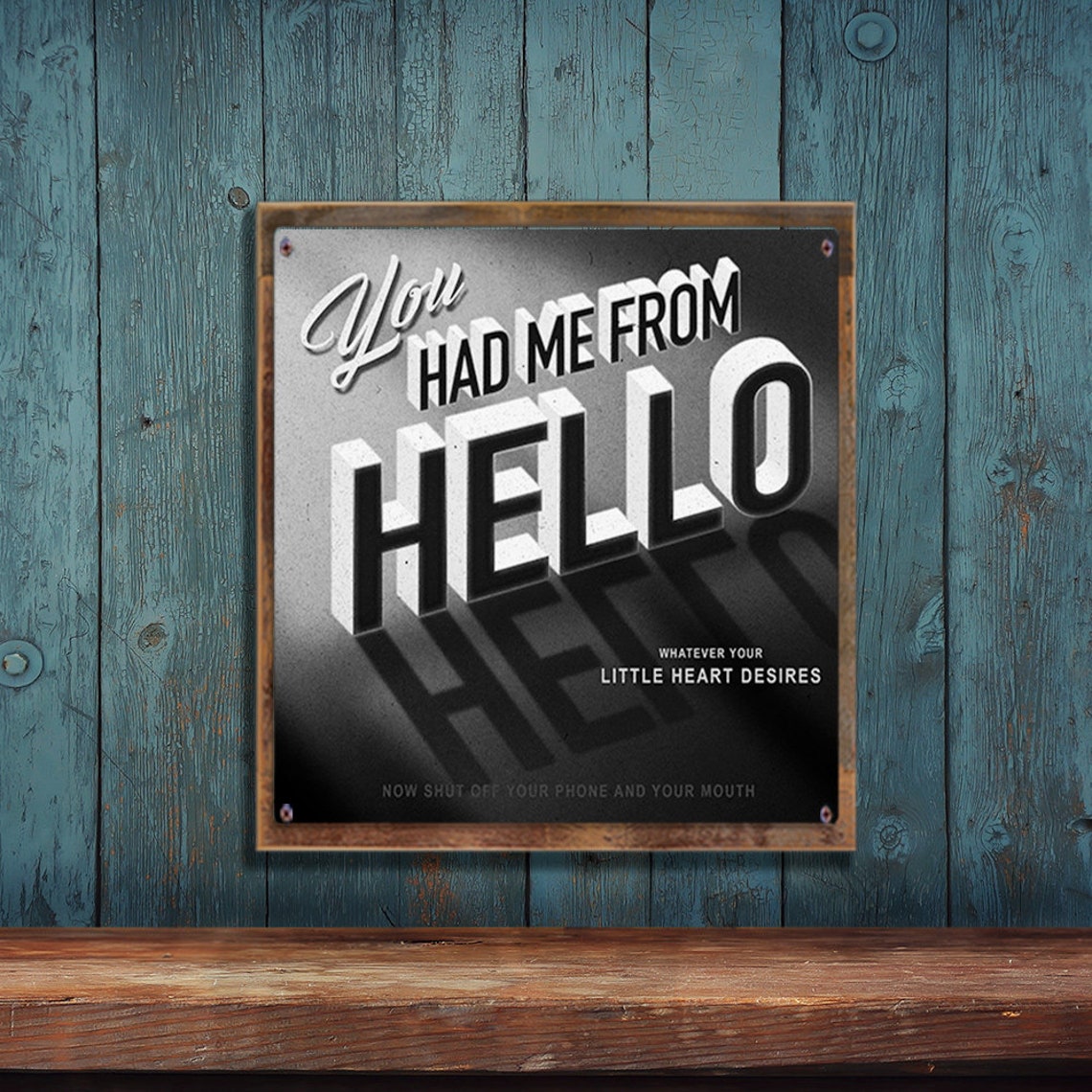 You Had Me From Hello Movie Quote 12x12 Metal - Etsy