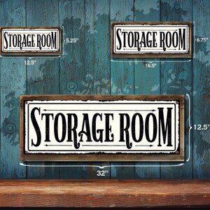 Storage Room Metal Sign: Clean White Rustic Looking Sign - Color ...