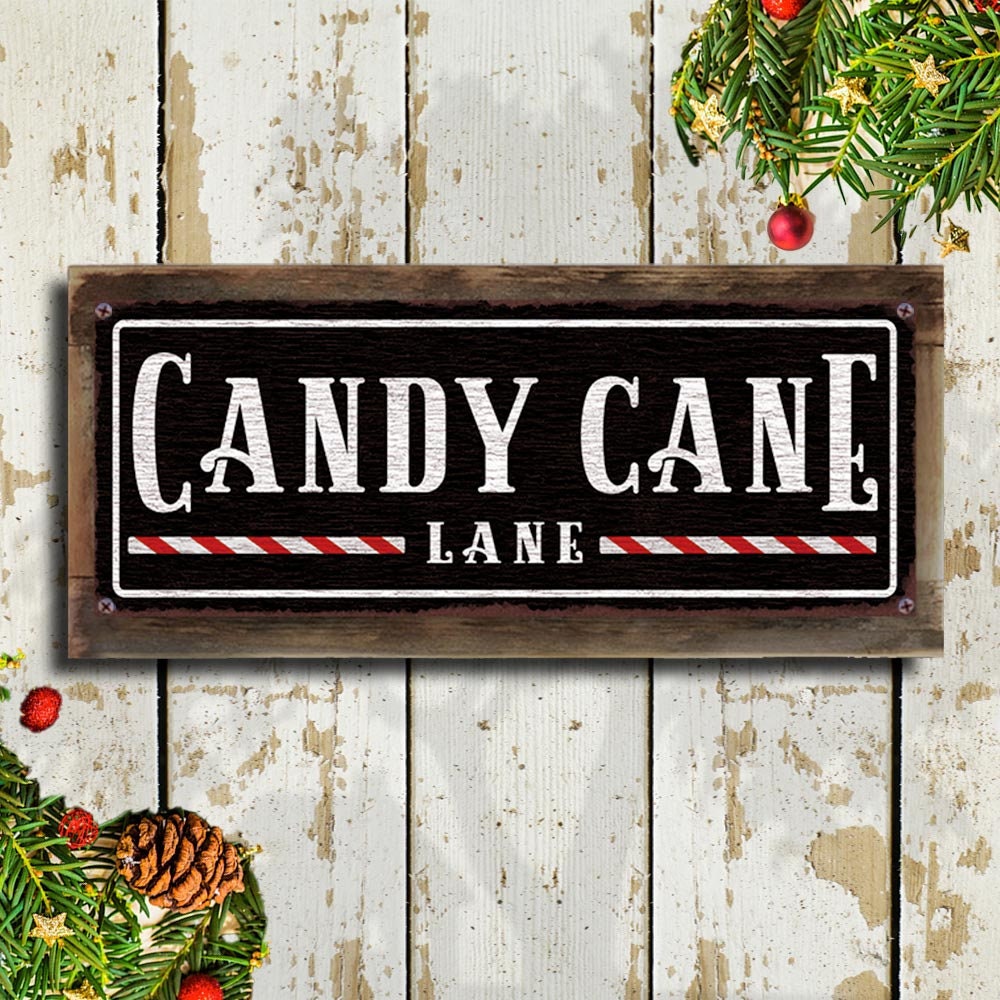 Candy Cane Lane Christmas Sign Rustic Looking Metal Sign - Etsy