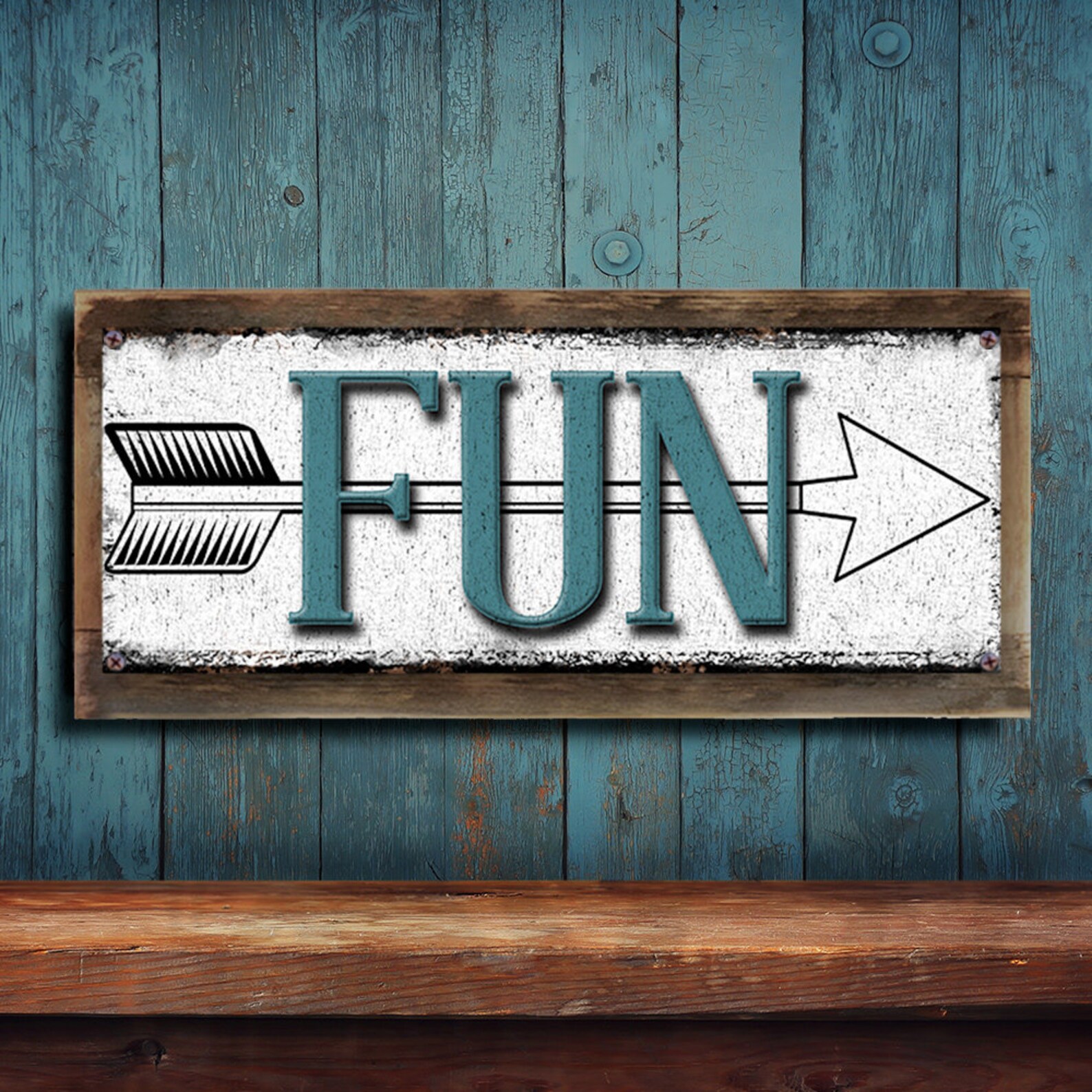 Fun This Way Metal Sign Rustic Looking Aluminum Sign Color - Etsy España