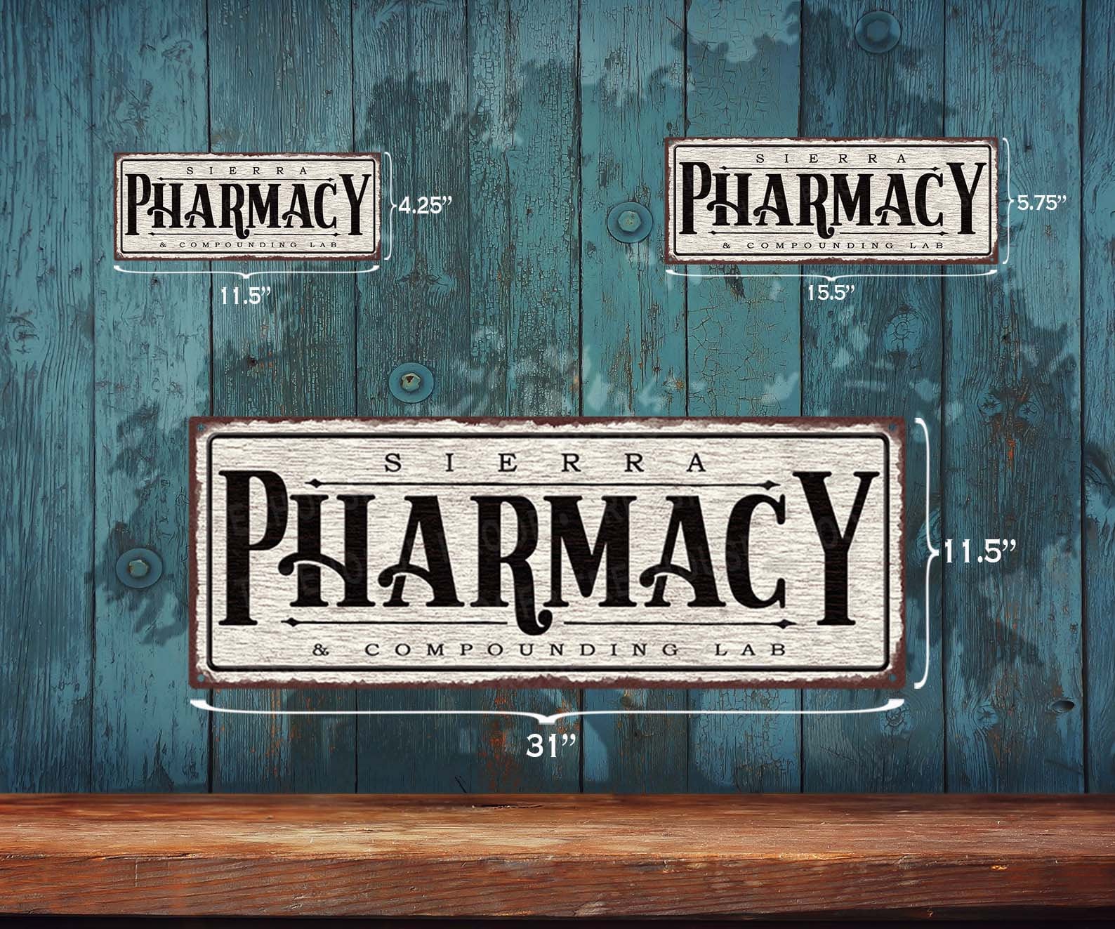 Sierra Pharmacy Vintage Metal Sign Rustic Looking Aluminum - Etsy