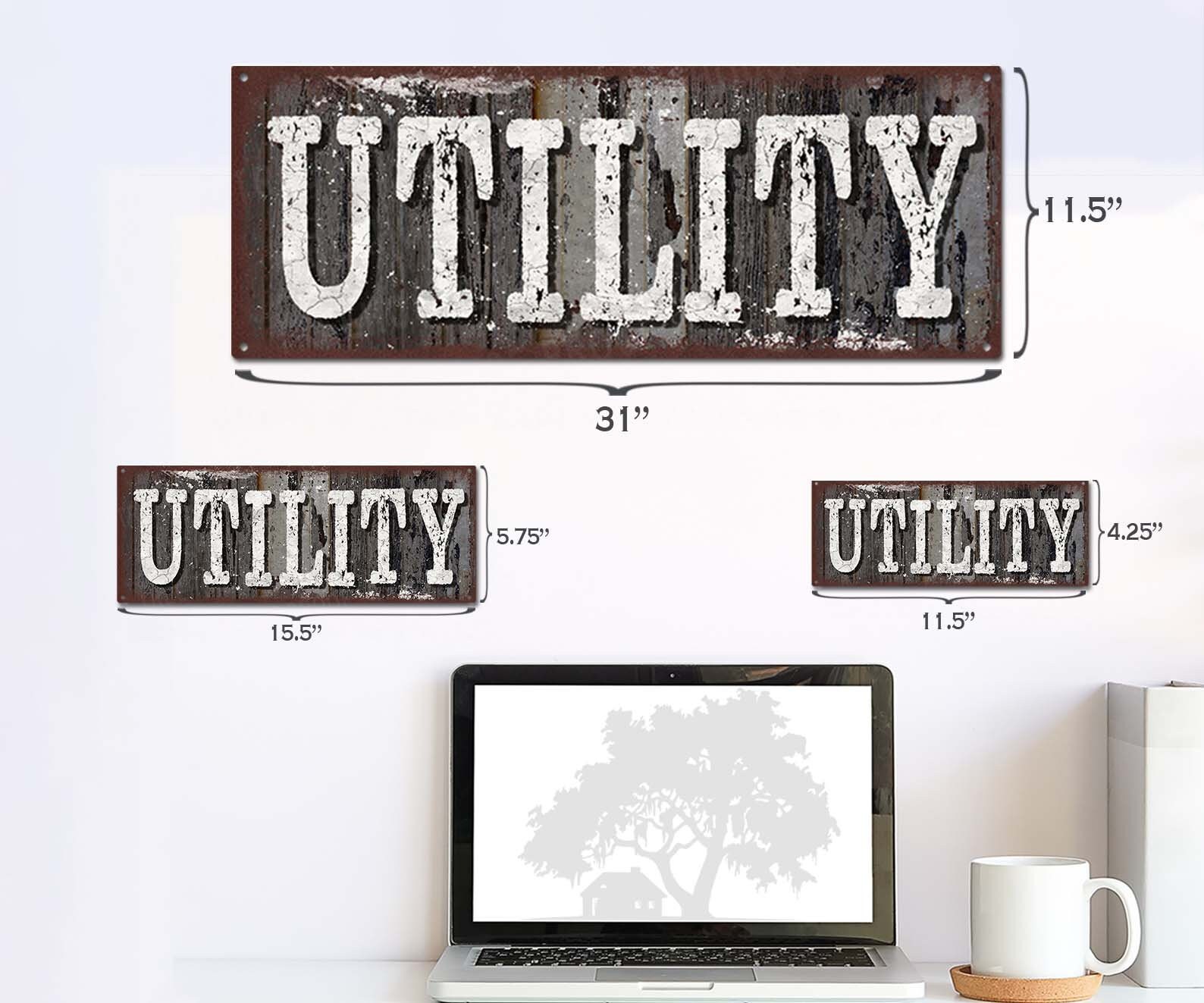 Utility Room Sign Rustic Wood Look Aluminum Sign - Etsy