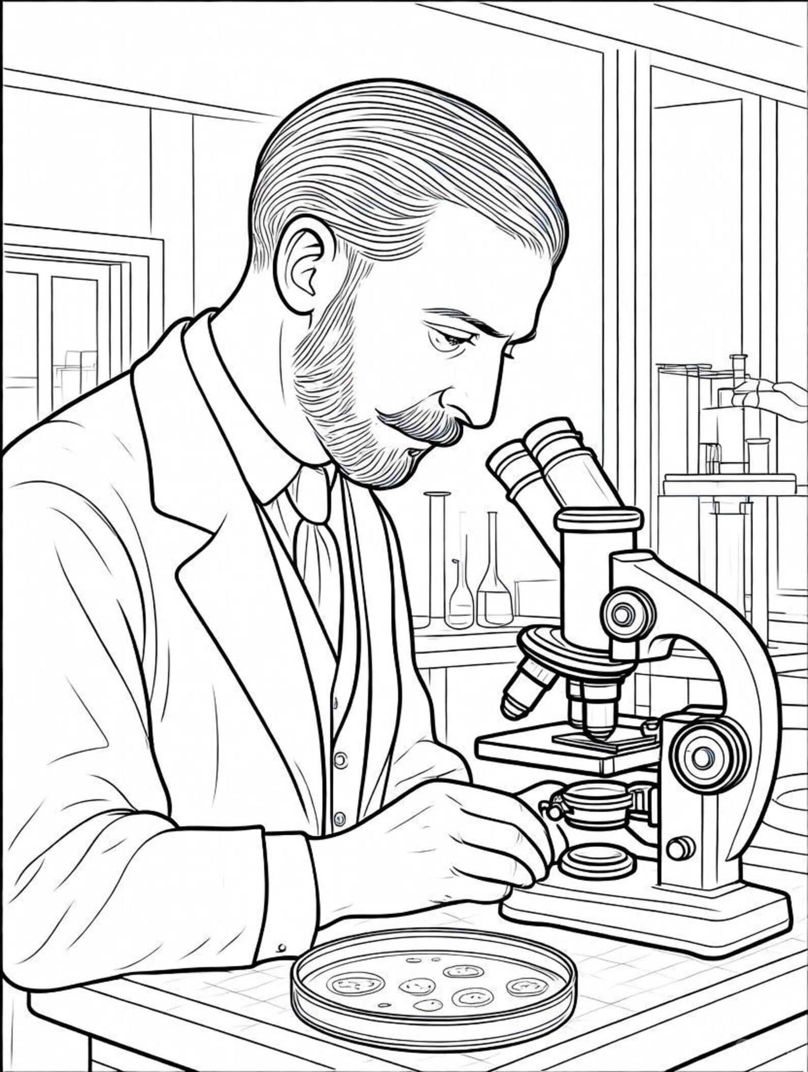 Discovery/medical Invention Coloring Page (sizes Letter & A4 ...