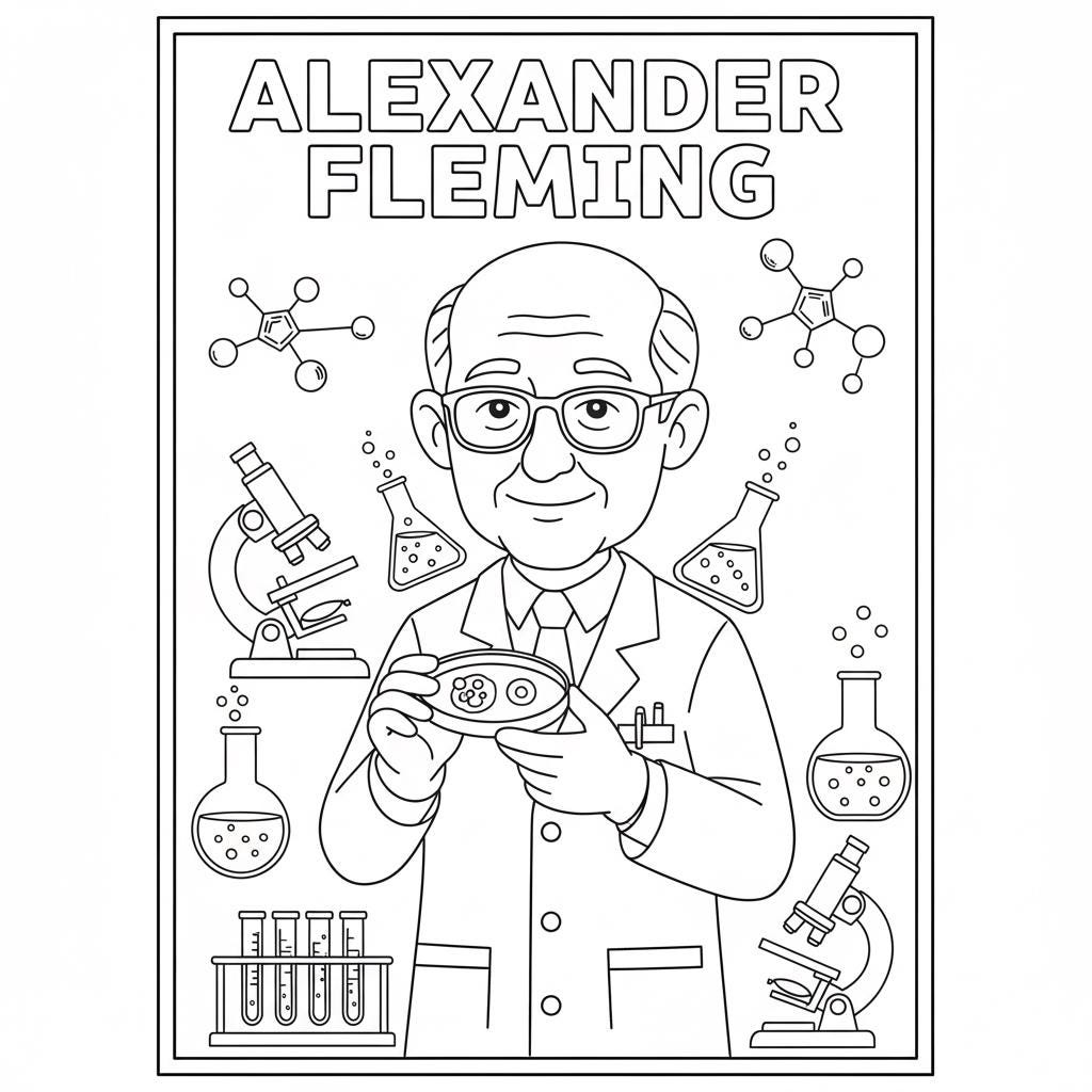 Discovery/medical Invention Coloring Page (sizes Letter & A4 ...
