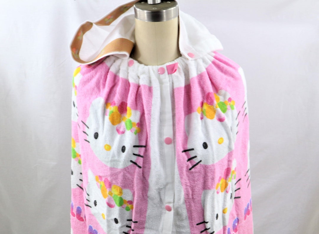 Hello Kitty 1/2 Bathrobe With Hood - Etsy