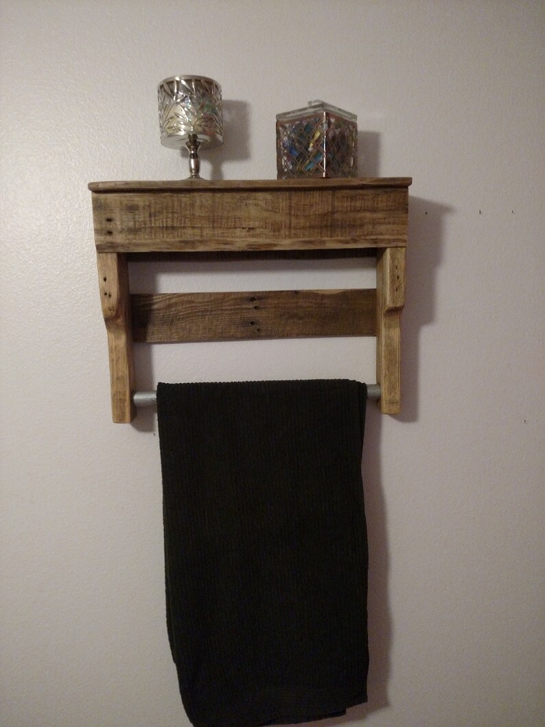 Rustic Reclaimed Wood Towel Rack - Etsy