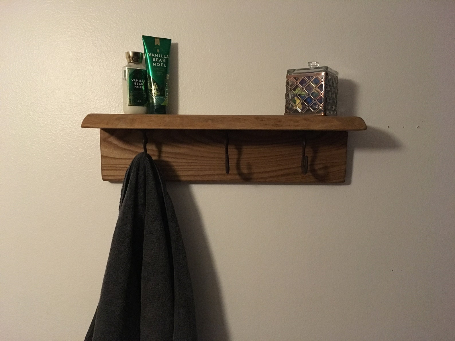 Live Edge Shelf With Hooks - Etsy
