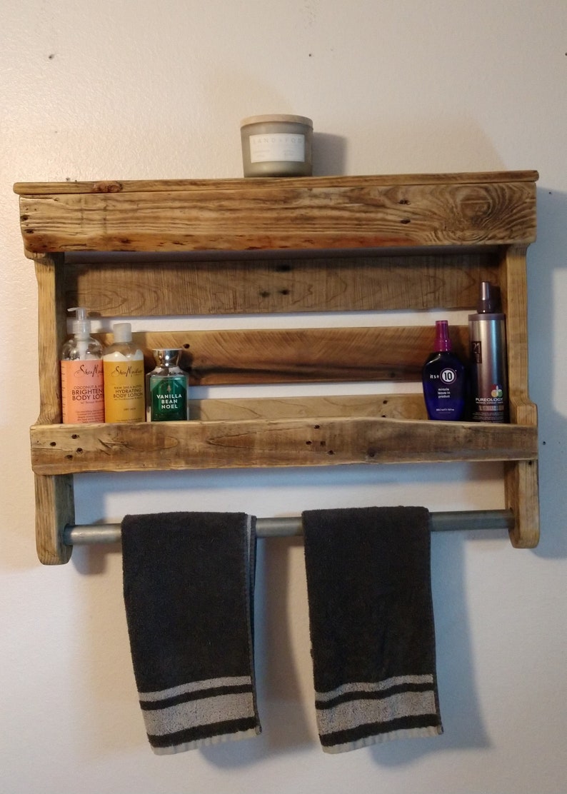 Rustic Reclaimed Wood Towel Rack - Etsy