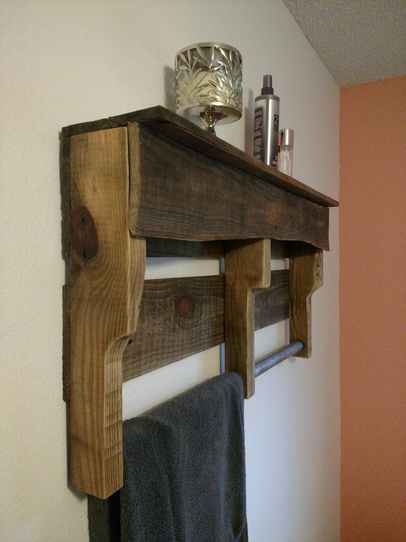 Rustic Reclaimed Wood Towel Rack - Etsy