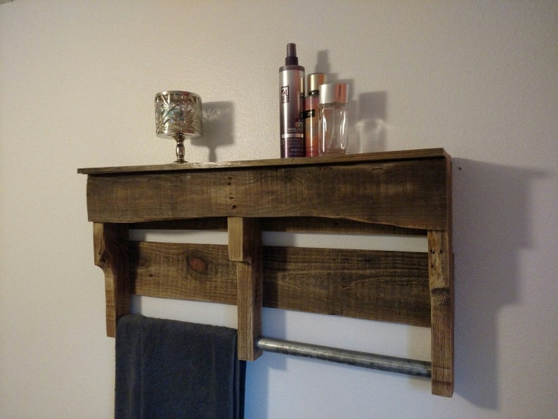 Rustic Reclaimed Wood Towel Rack - Etsy