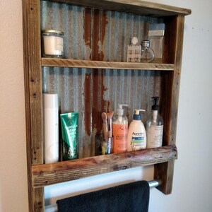Rustic Reclaimed Wood Towel Rack, Over the Toilet Storage - Etsy