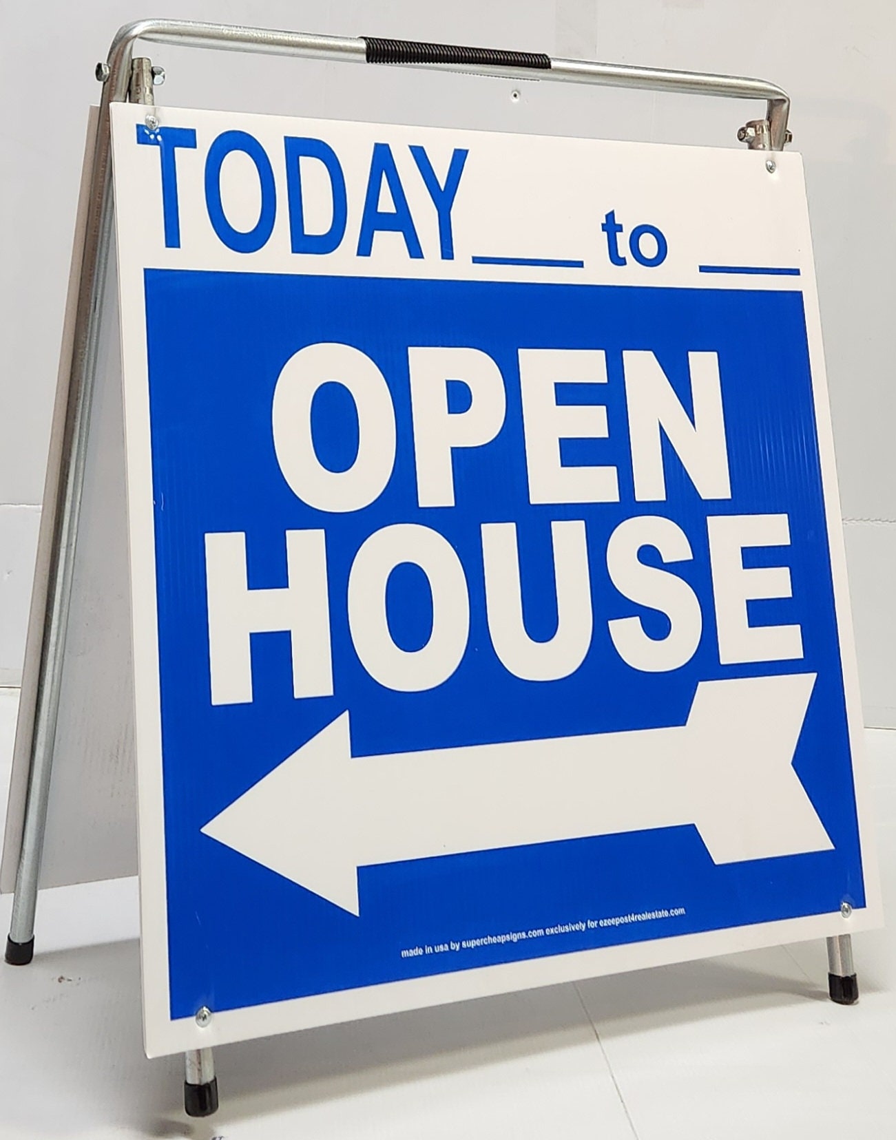 Open House Sign A-frame Kit 5 Pack by Ezee Post Blue W/ Today Time ...