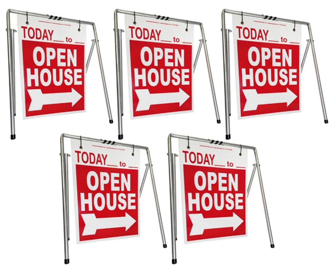 Open House Sign A-frame Swinger Kit 5 Pack by Ezee Post Red W/ Today ...
