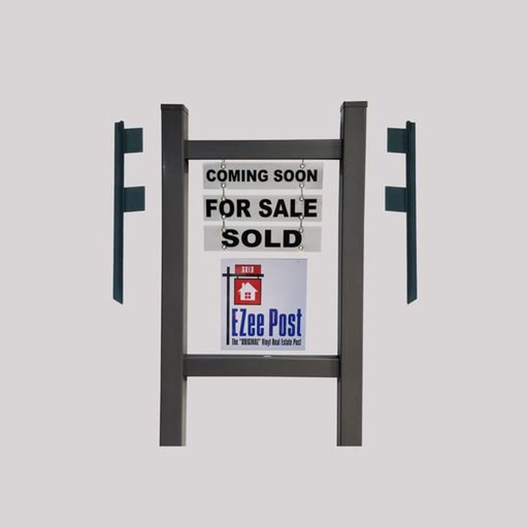 Real Estate Sign Post Kit Double Yard Sign W/ Metal Stakes Gray - Etsy