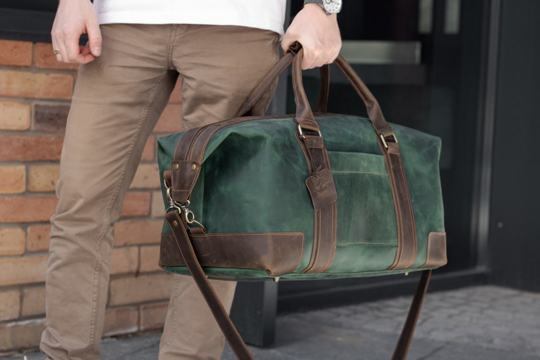 Leather Travel Bag for Him, Personalized Duffle Bag for Men, Duffel Bag ...