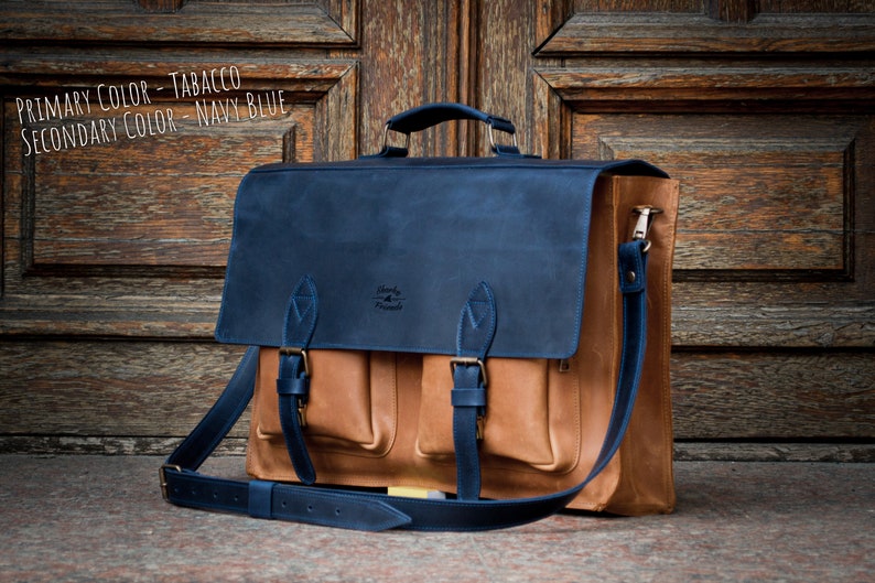 Briefcase Menmens Shoulder Bagleather Briefcasesatchel - Etsy