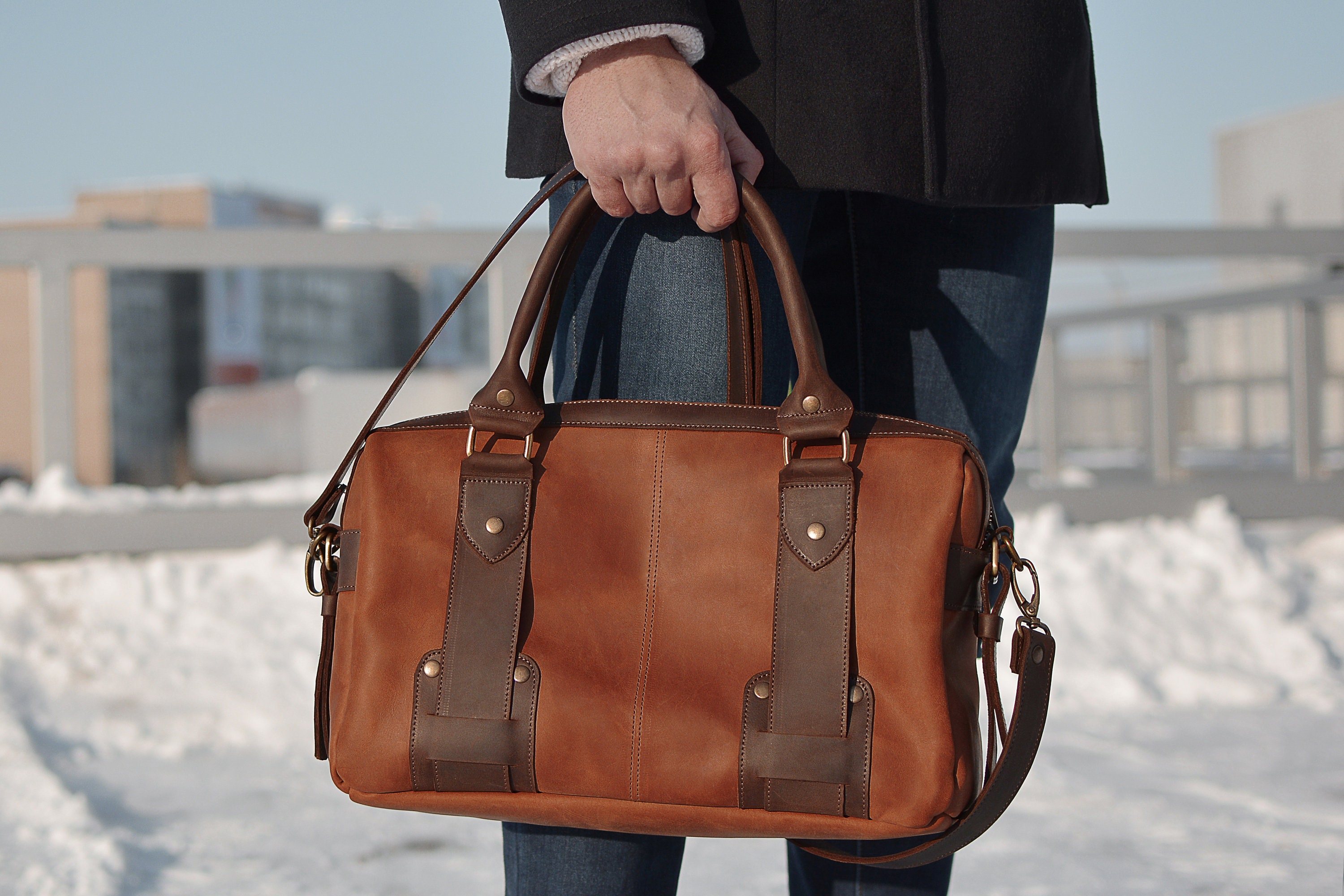 Leather Messenger Bag Mens Messenger Bag Leather Laptop Bag | Etsy