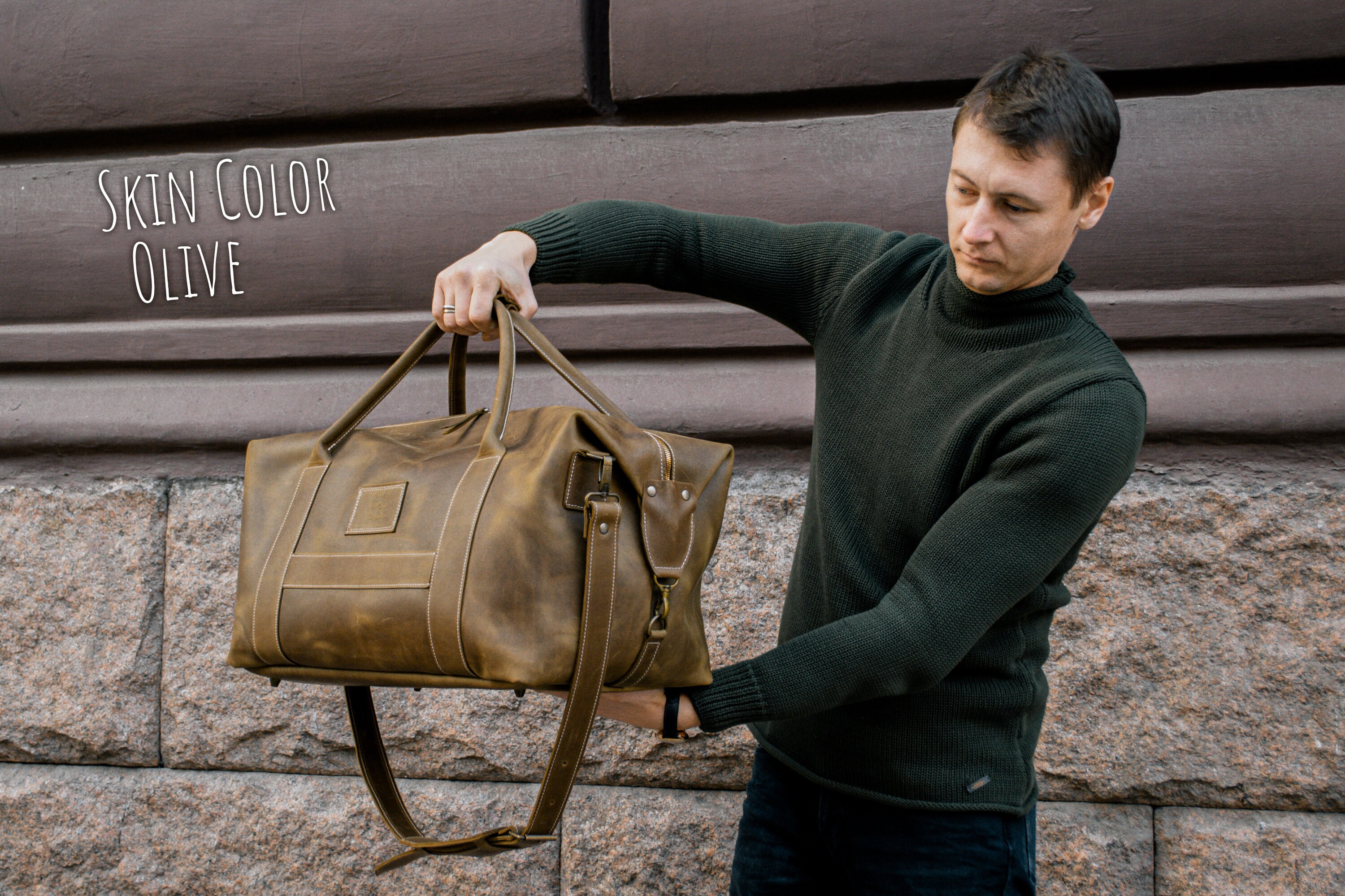 Weekender bag Leather duffle bag Weekender bag women | Etsy