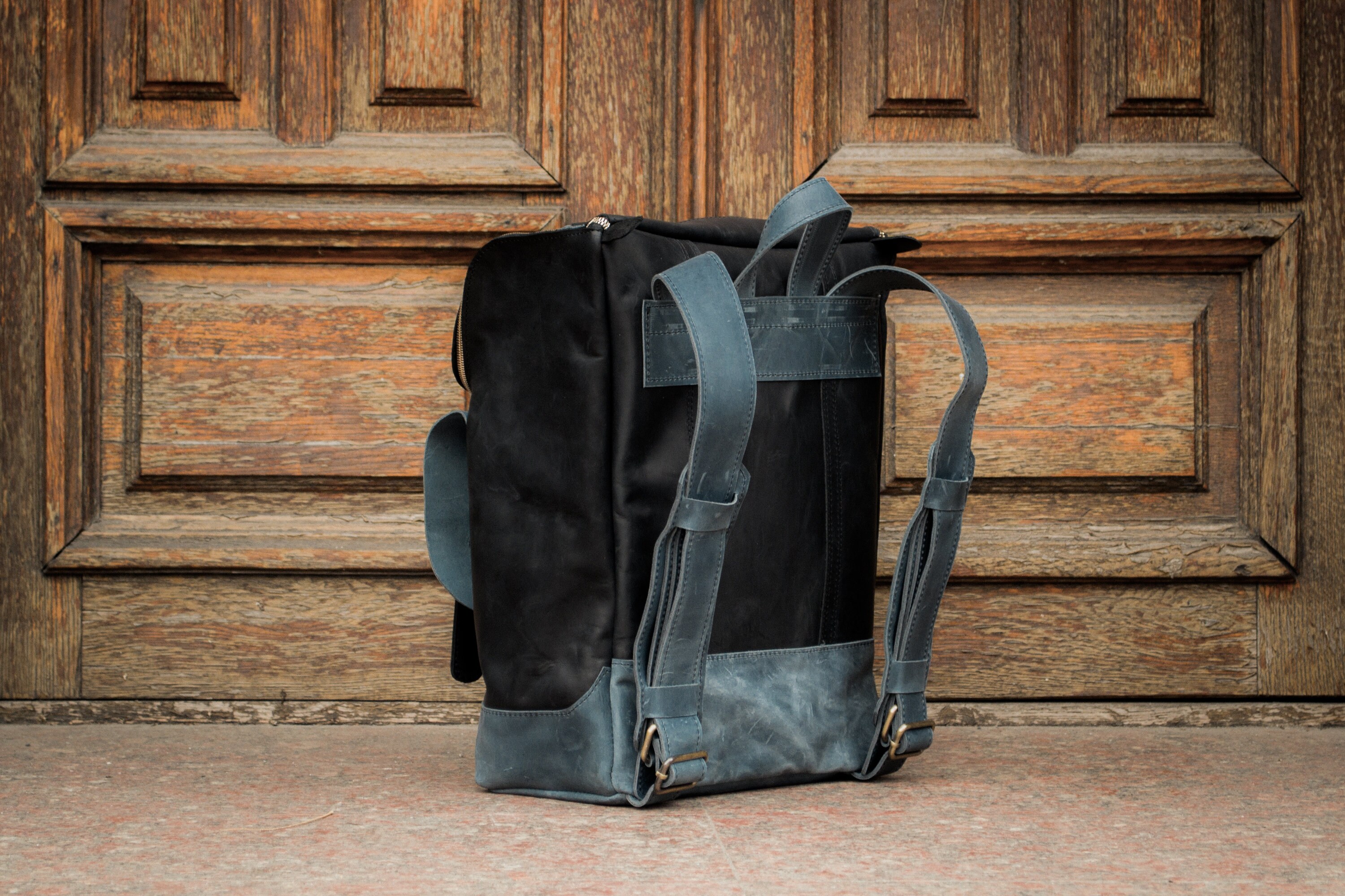 Leather rucksack Travel backpack Men leather backpack | Etsy