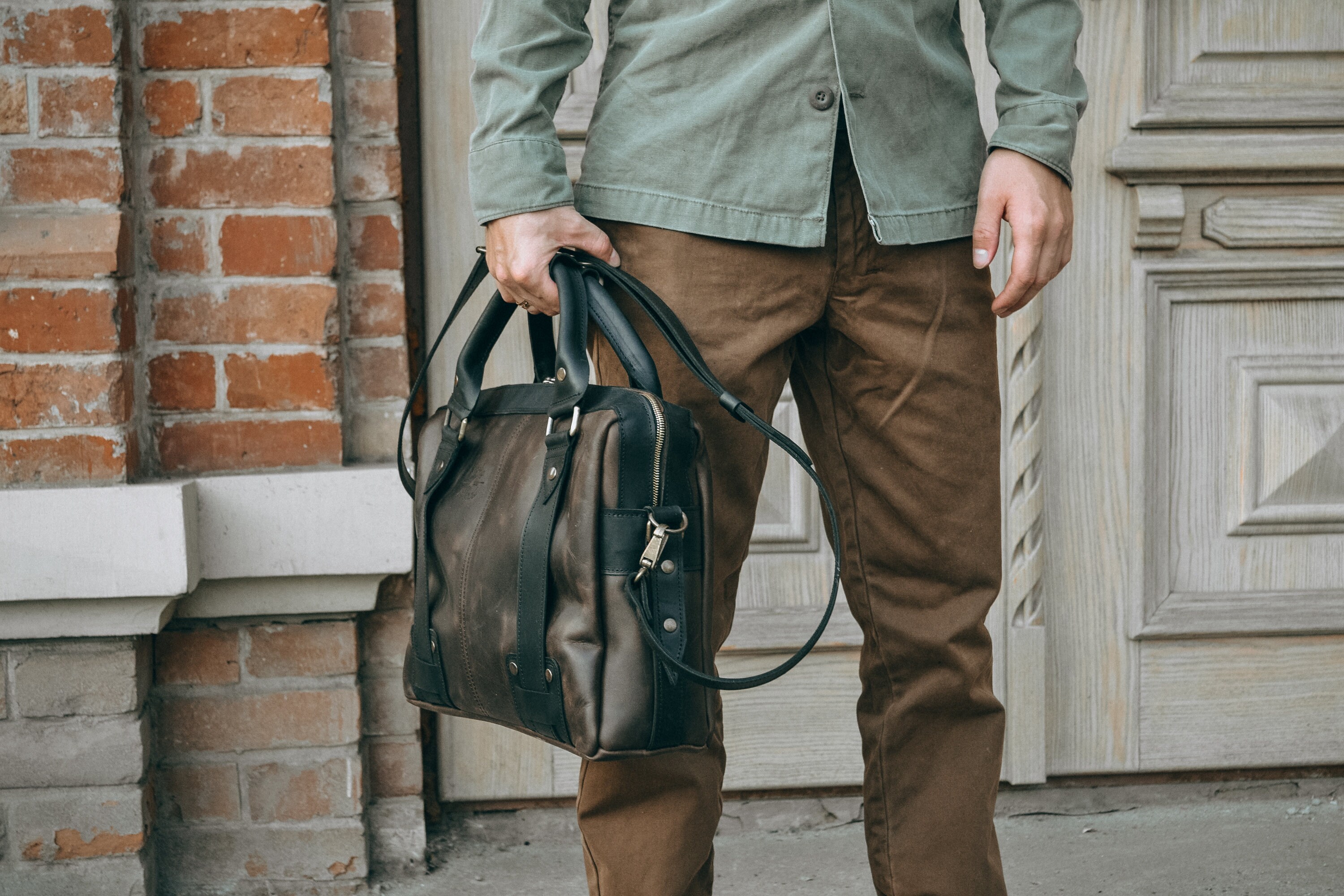 Men's leather briefcase Briefcase Satchel bagMens | Etsy