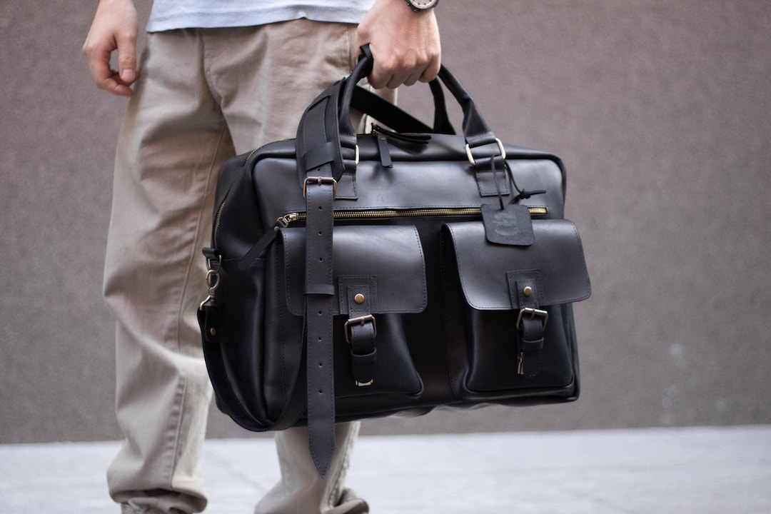 Personalized Leather Messenger Bag for Men, Handmade Laptop Shoulder ...