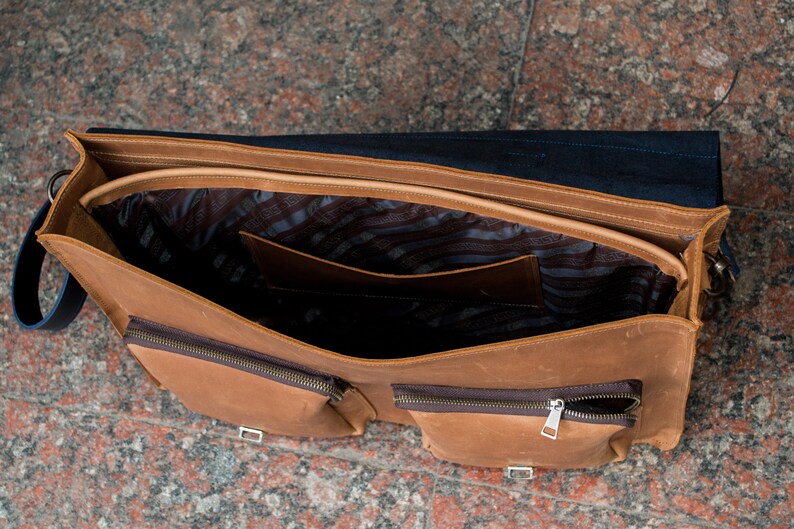 Briefcase menMens shoulder bagLeather briefcaseSatchel | Etsy