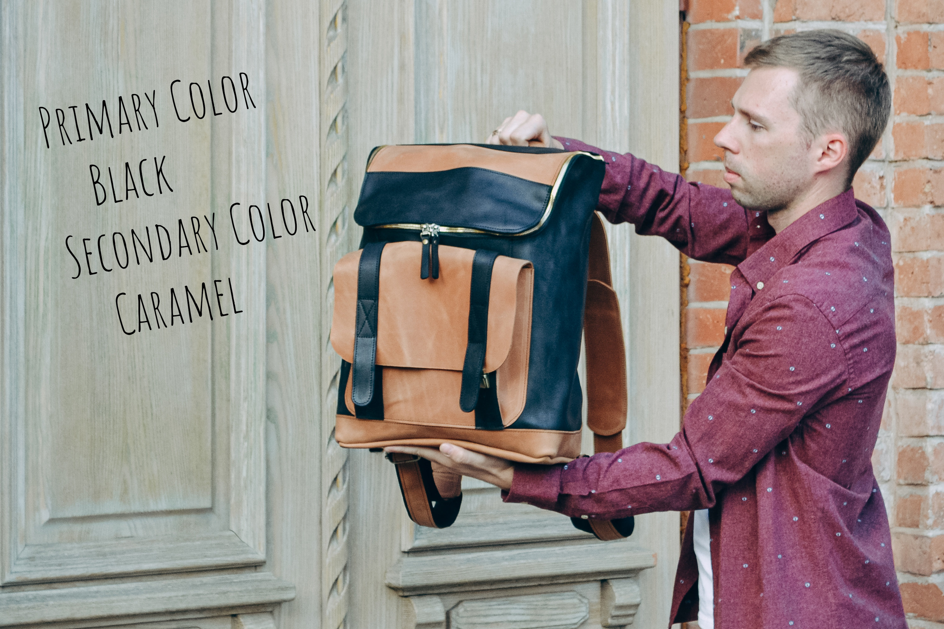 Backpack men Leather backpack Men leather rucksack Travel | Etsy