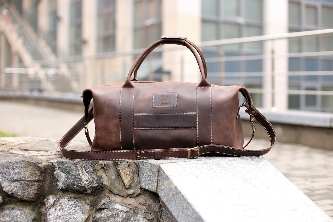 Personalized Duffel Bag for Men, Handmade Leather Gym Bag, Leather ...
