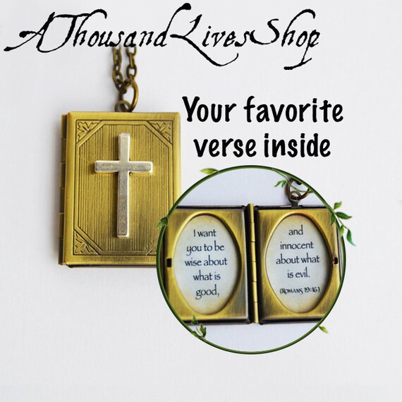 Personalized Miniature Holy Bible Book Locket custom Verse - Etsy