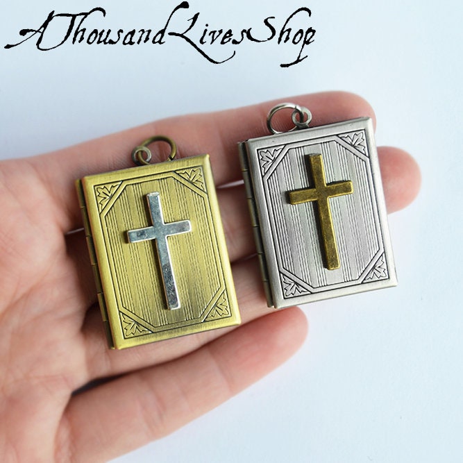 Personalized Miniature Holy Bible Book Locket custom verse | Etsy