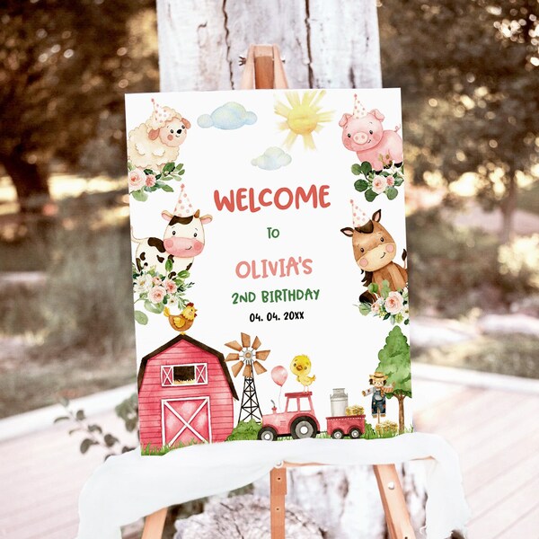 Farm Birthday Welcome Sign - Etsy