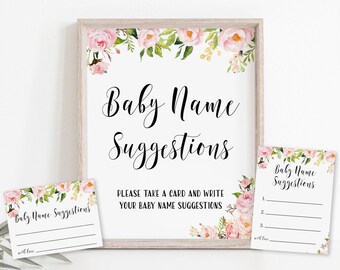 Baby Shower Name Suggestion Card - Etsy