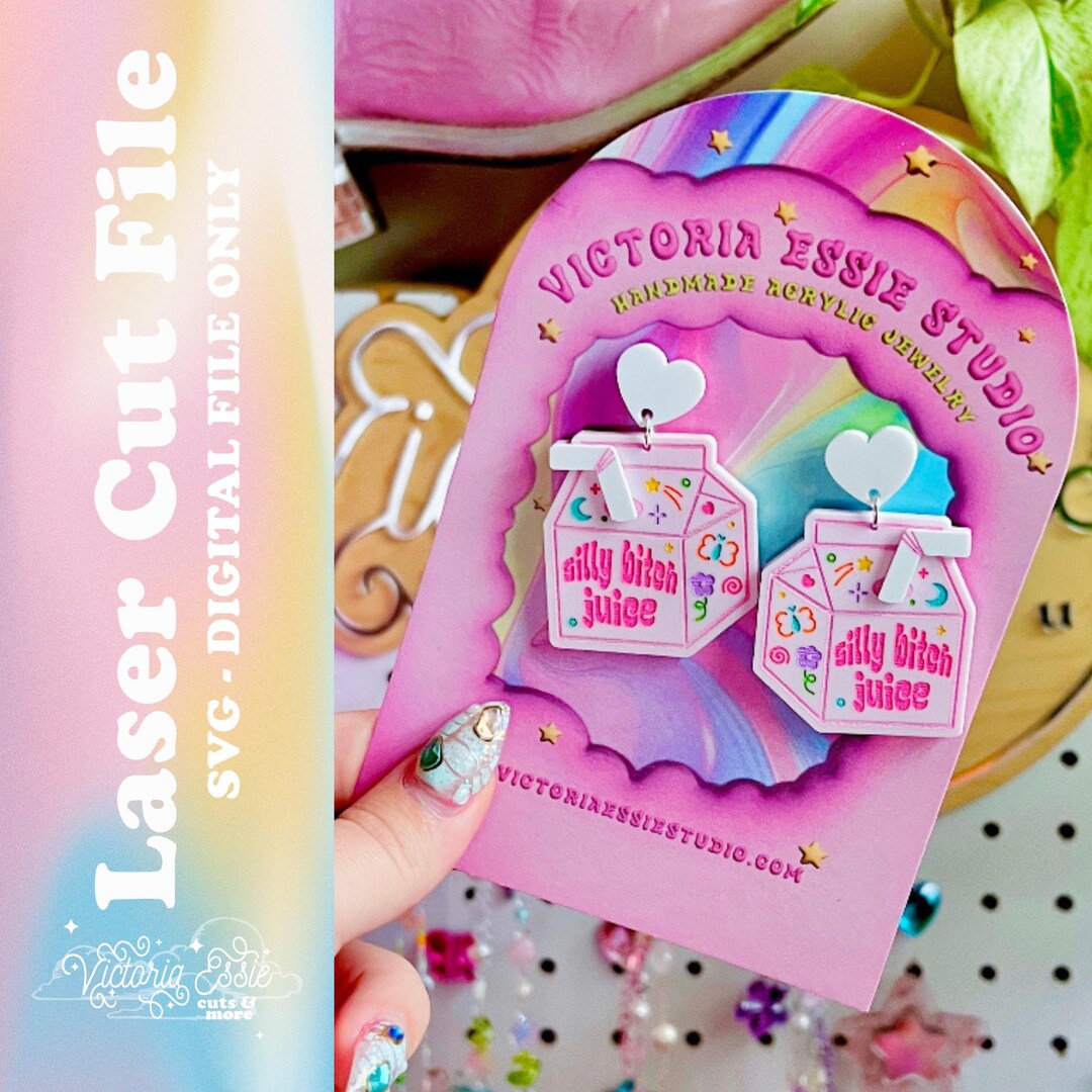Silly B*tch Juice Sassy Earring SVG Cut File - Etsy