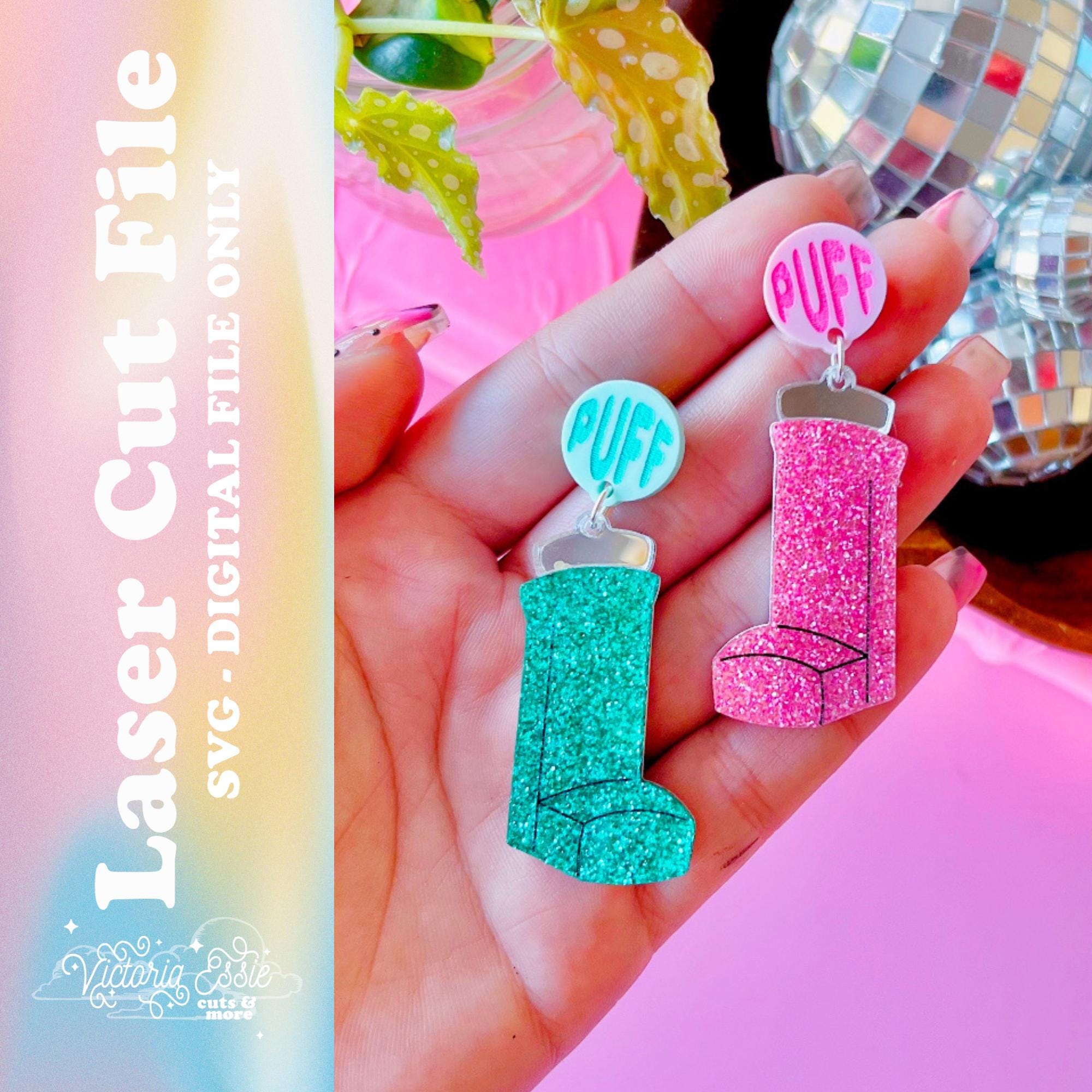 Inhaler Asthma Earring SVG Cut File - Etsy