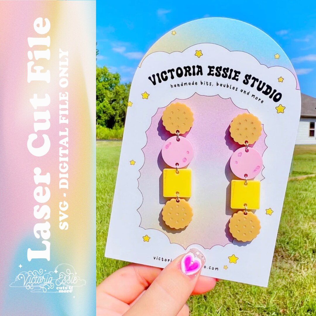 Cheese and Crackers Earring SVG Cut File - Etsy