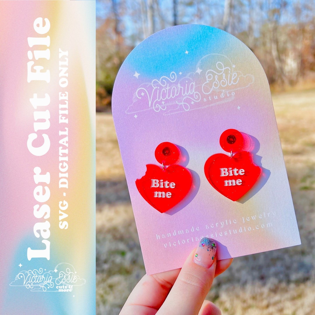 Bite Me Earring SVG Cut File - Etsy