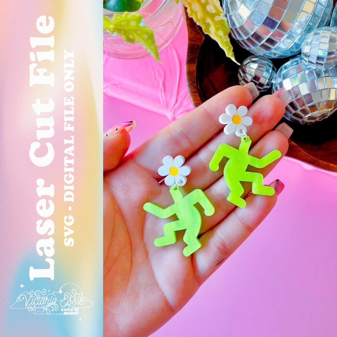 Dancing Daisy Earring SVG Cut File - Etsy