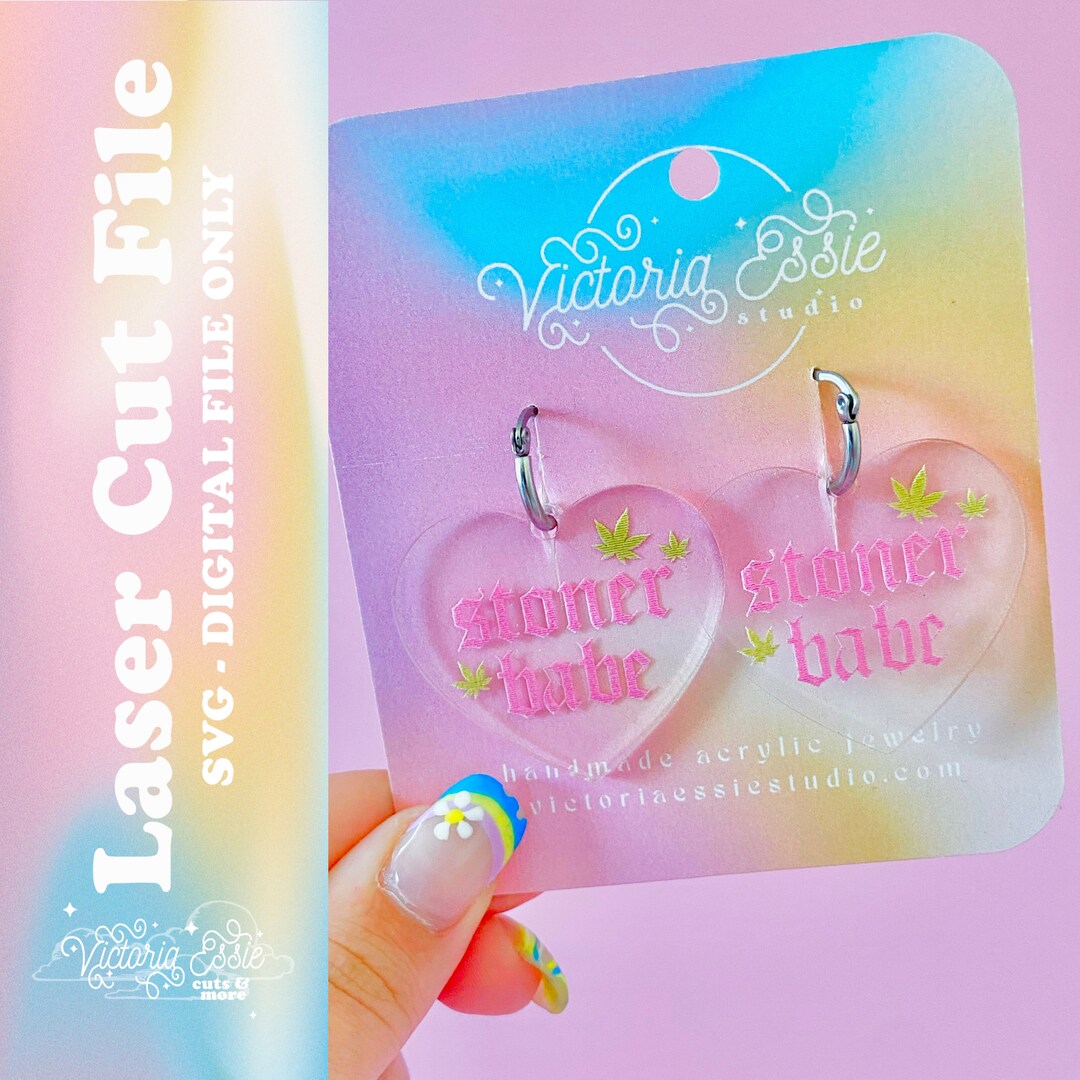 Stoner Babe Earring SVG Cut File - Etsy