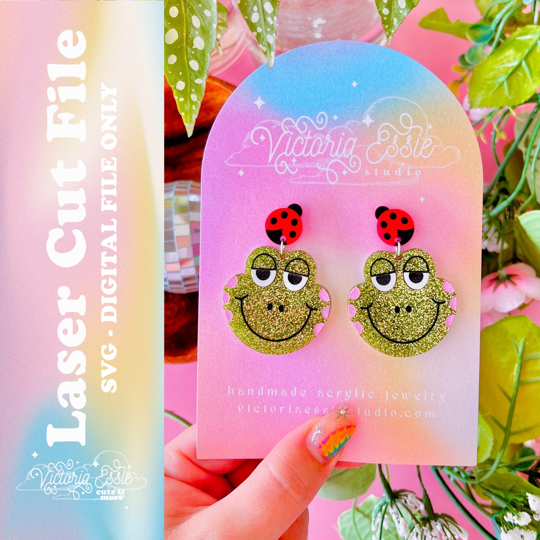 Frog and Ladybug Earring SVG Cut File - Etsy