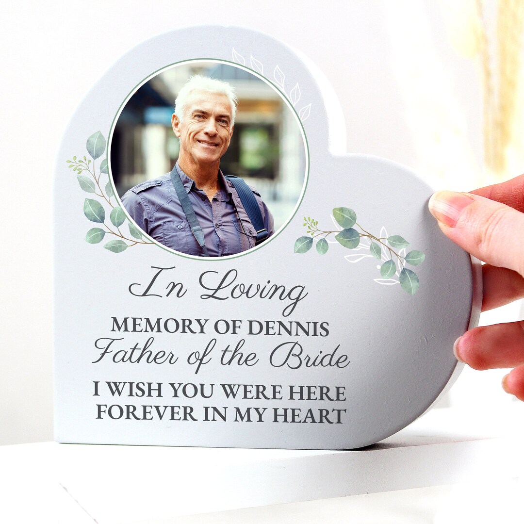 Father of the Bride Wedding Absence Memorial Heart With Photo - Etsy