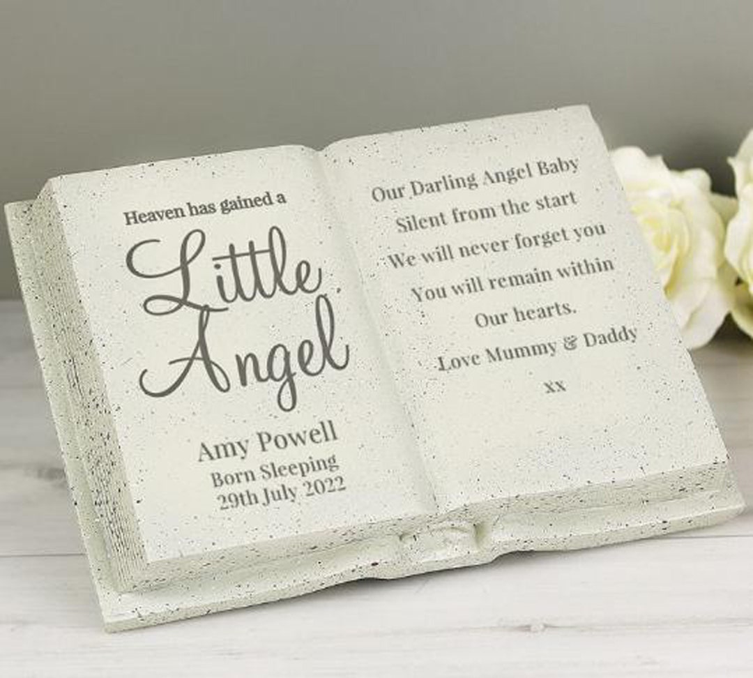 BABY BORN SLEEPING Personalised Angel Memorial Graveside - Etsy UK