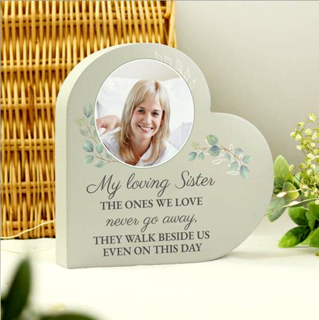 SISTER Absence Memorial Heart With Photo - Etsy