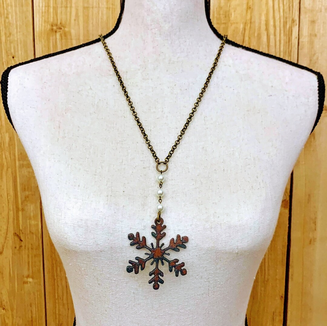 Natural Snowflake Necklace Snow Flake Pendant Jewelry Snowflake Jewelry ...