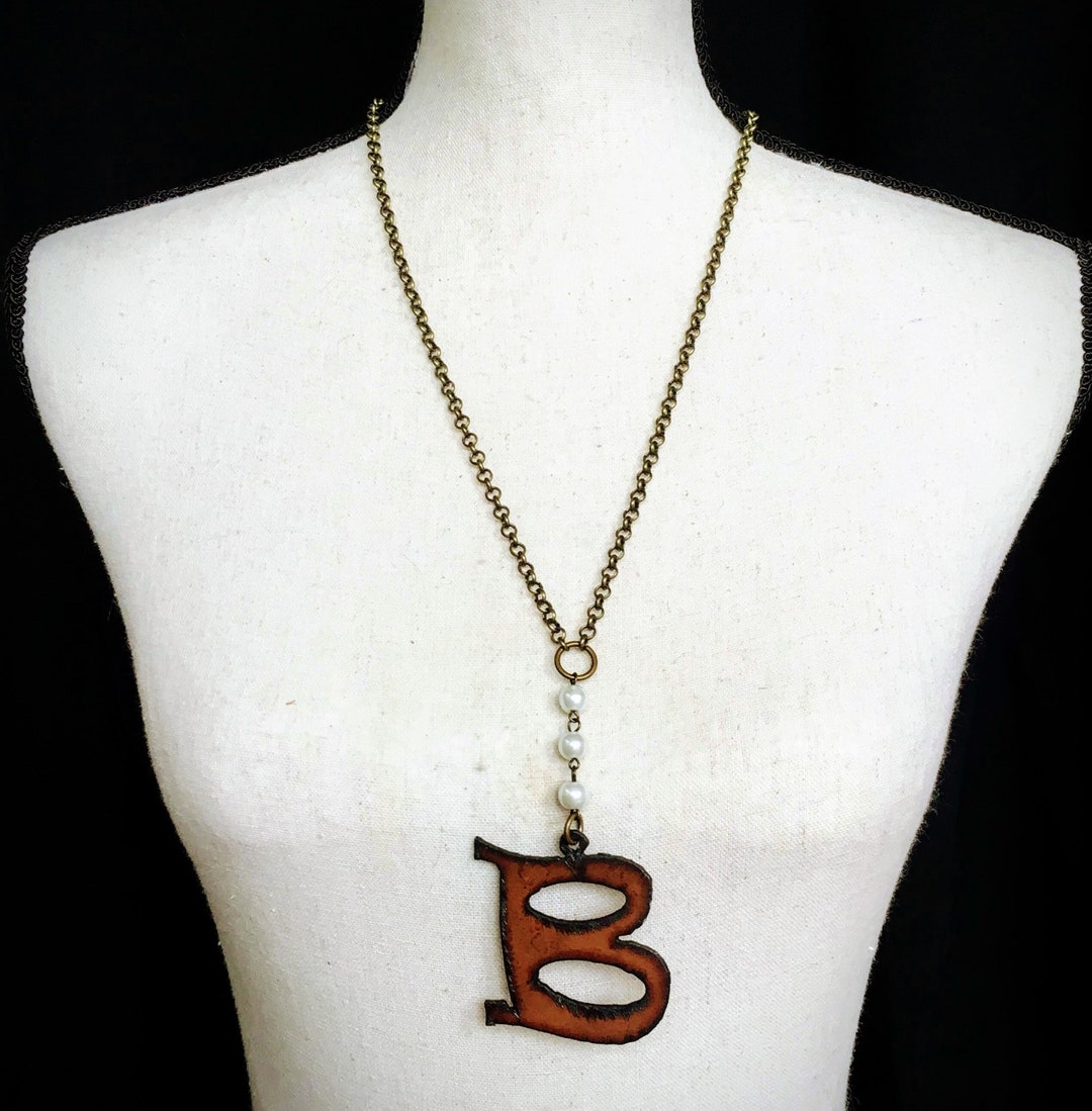Letter B Necklace Rowdy Font Initial Jewelry Name Barbara Beatrice letter-b-necklace-rowdy-font-initial-jewelry-name-barbara-beatrice