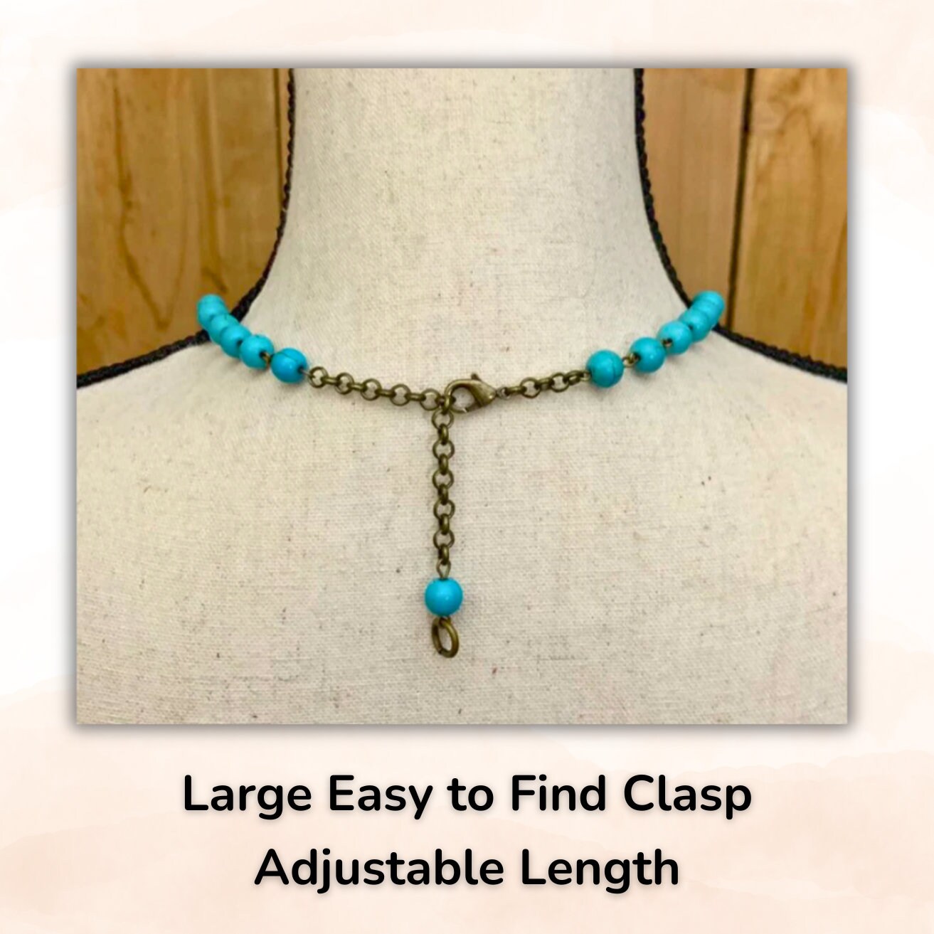 Personalized Rowdy Letter Necklace on Turquoise Bead Chain, Initial ...