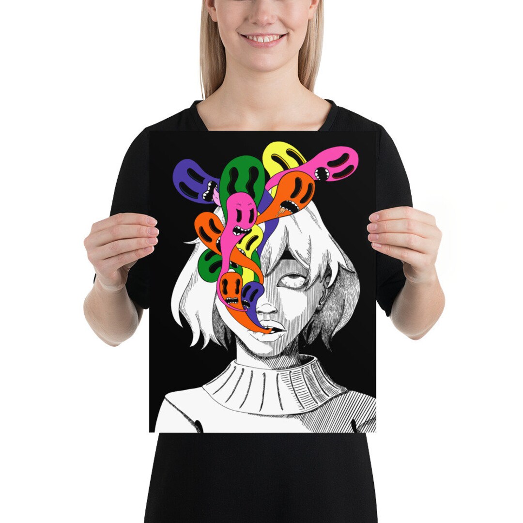 Possessed Girl Print Possessed Girl Art Print - Etsy