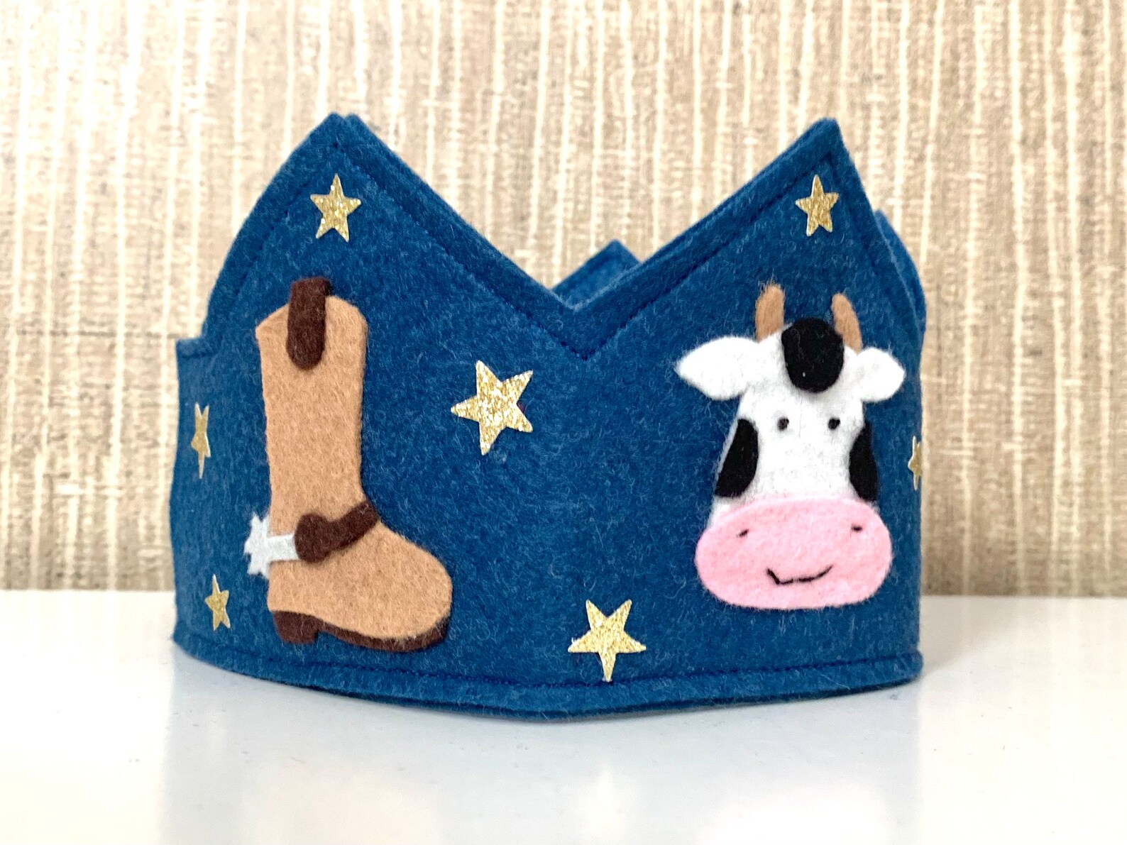 Cowboy Birthday Crown Farm Animal Felt Crown Woolfelt Crown - Etsy