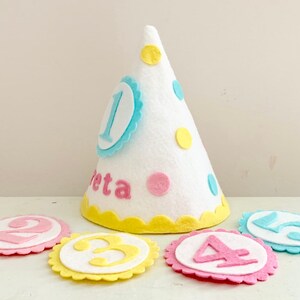 Polka Dot Party Hat With Interchangeable Numbers, Woolfelt Hat ...