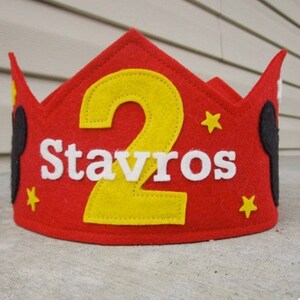 Mouse Birthday Crown, Woolfelt Crown, Boy Crown, Girl Crown, Smashcake ...